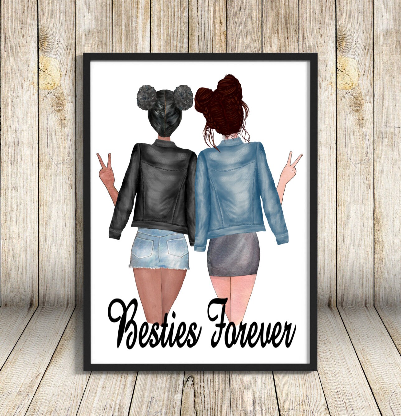Besties Forever A4 Print Custom Best Friends Picture | Etsy