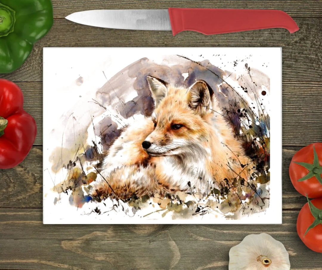 Fox Glass Chopping Board, Fox Cutting Board, Fox Glass Chopping Board ...