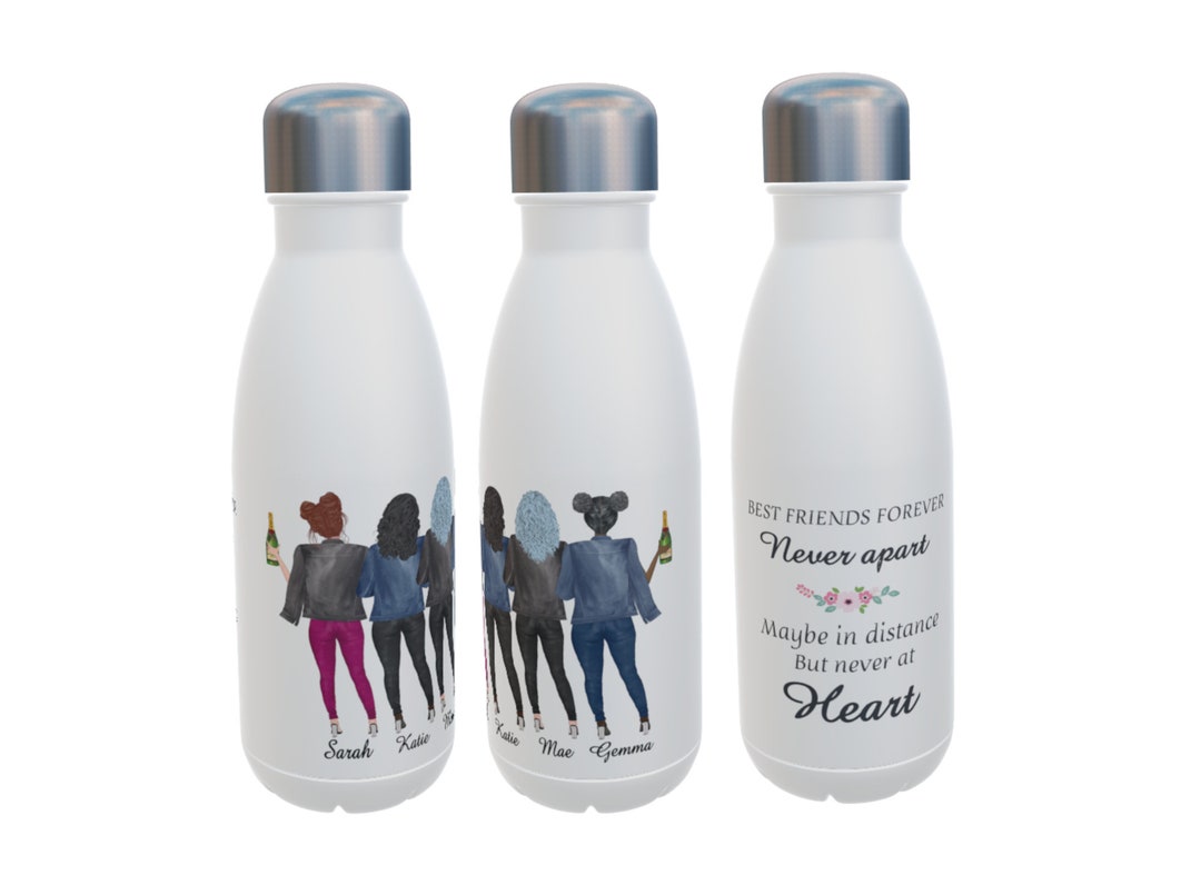 4 Best Friends Forever Water Bottle, Gift for Bestie, Best Friend Ever ...