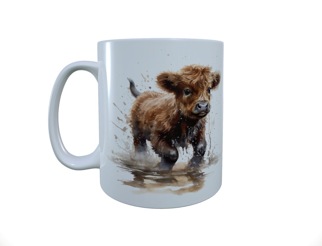 Highland Cow Ceramic Mug Highland Cow Mug Highland Cow Latte - Etsy