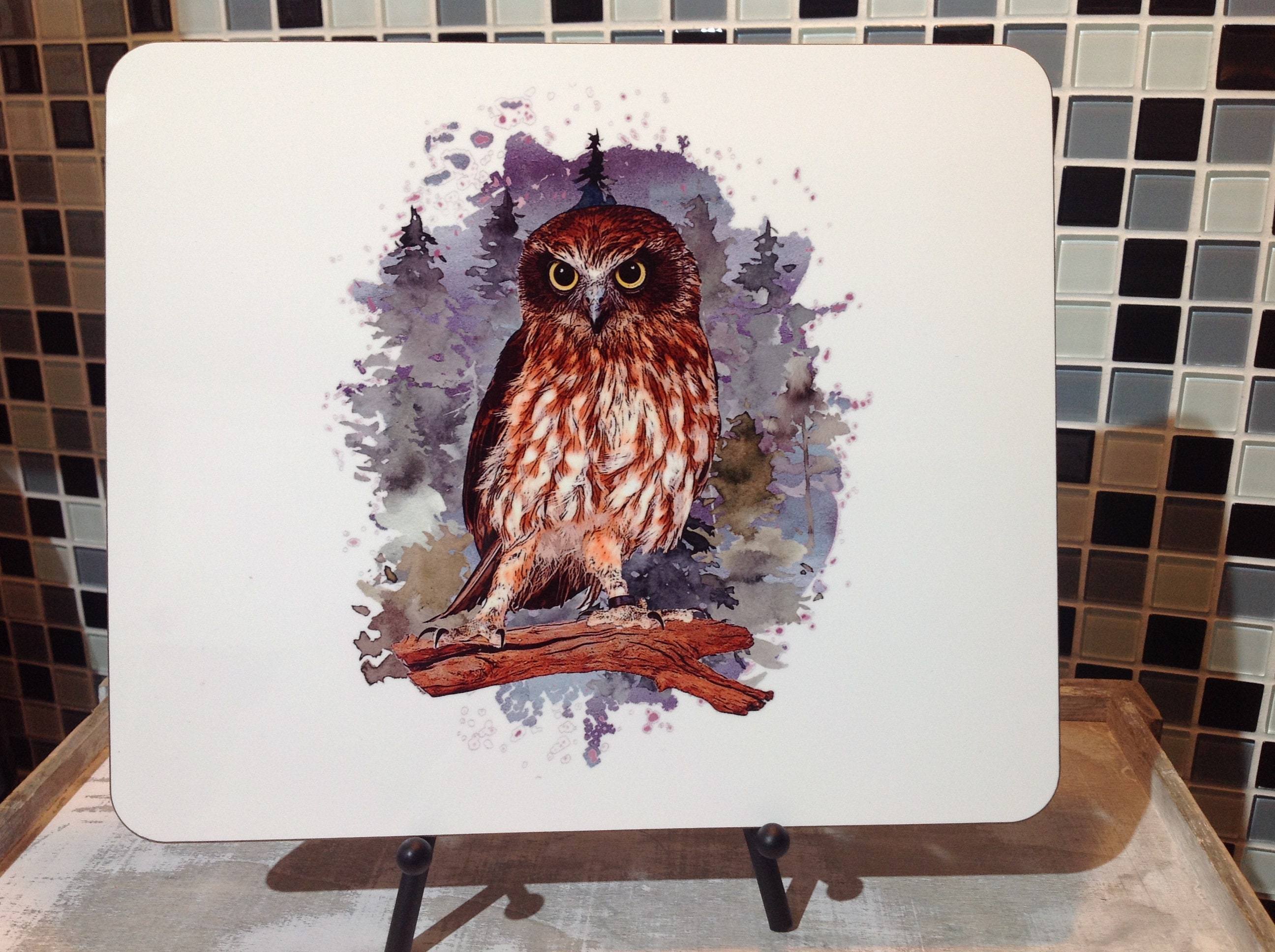 Owl Hardboard Placemat and Coaster Set Owl Table Setting Owl | Etsy