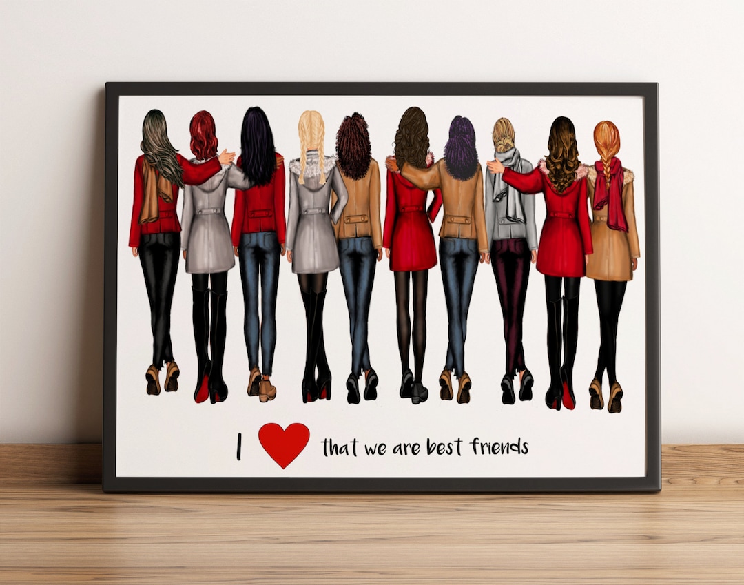 Beste Freunde A4 Druck, benutzerdefinierte beste Freunde Bild ...