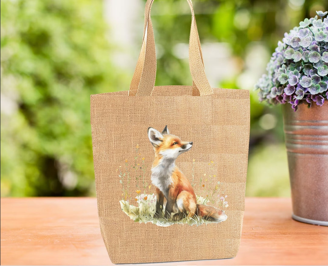 Fox Tote Bag, Cute Fox Tote Bag, Fox Bag, Personalised Tote Bag ...