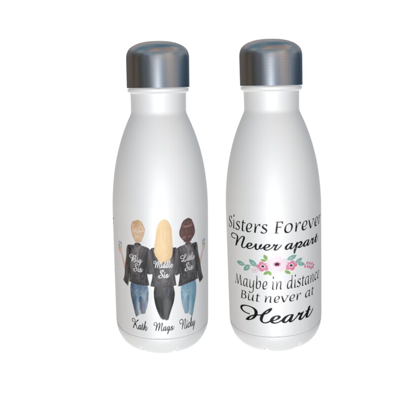 3 Sisters Forever Water Bottle Gift for Sister Best Sister - Etsy