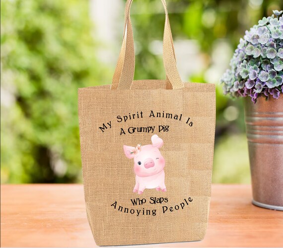 Funny Pig Tote Bag Pig Bag Personalised Tote Bag - Etsy