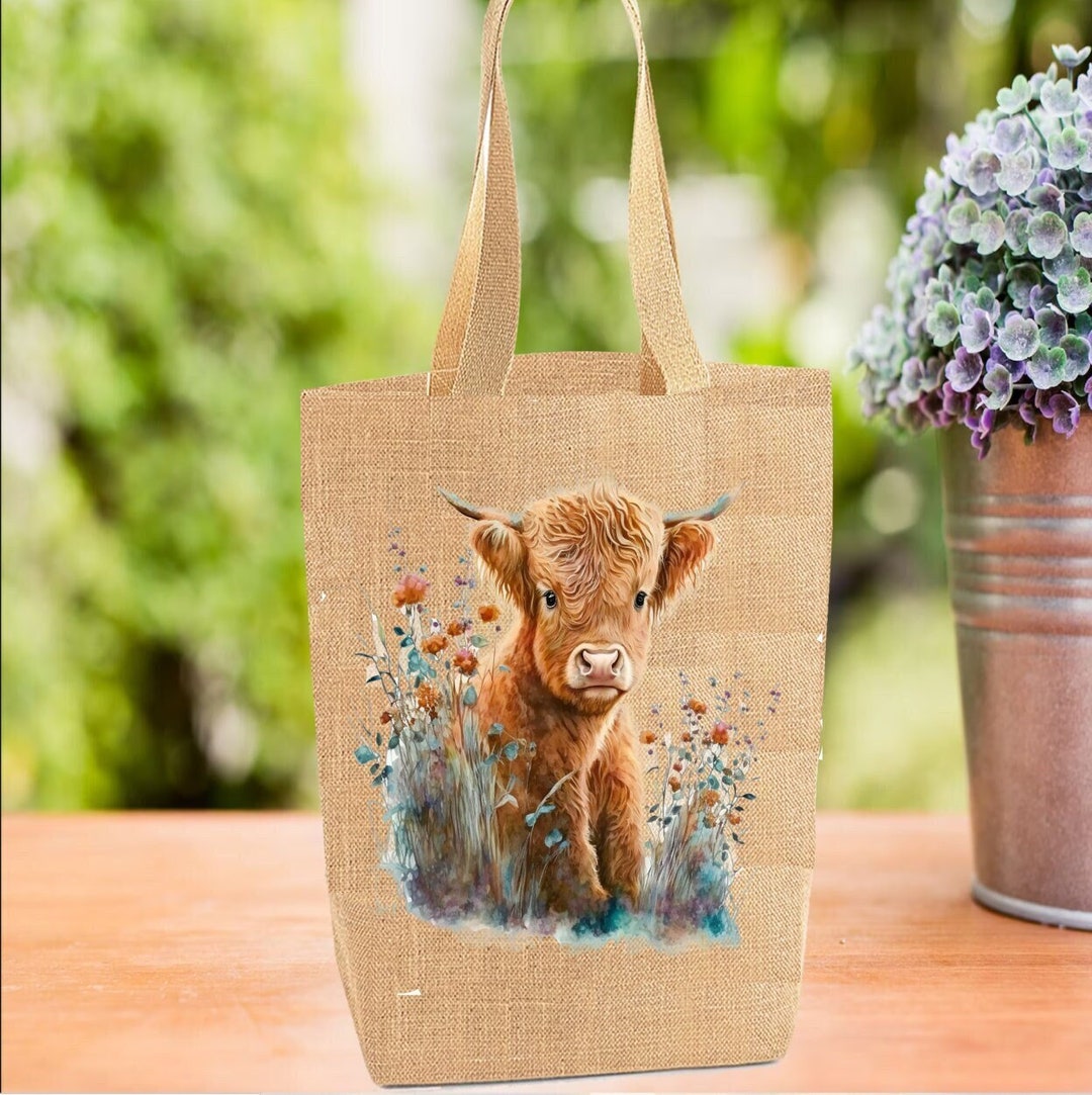 Highland Cow Tote Bag Cow Bag Personalised Tote Bag - Etsy