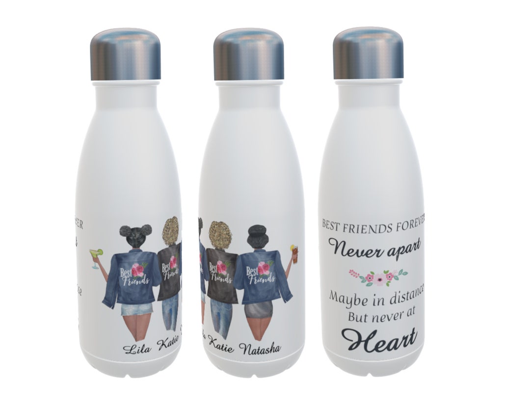 3 Best Friends Forever Water Bottle, Gift for Bestie, Best Friend Ever ...