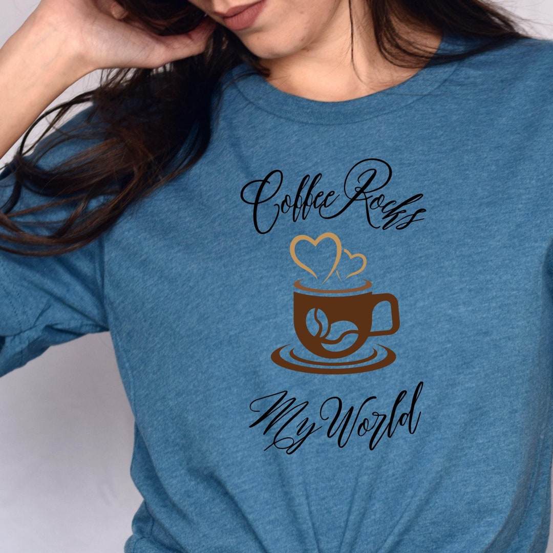 Coffee Rocks Tshirt Women Gift Deep Teal Caffeine Lover Tee Java Top - Etsy