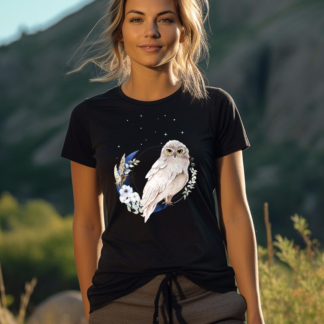 Celestial Owl Tshirt Mystical Moon T-shirt Gift for Her Tee Unisex ...