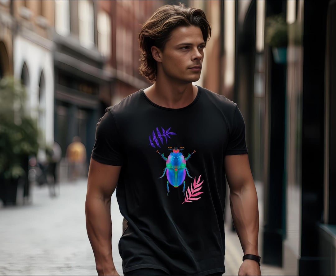 Fluorescent Scarab T-shirt Insect Graphic Shirt Gift Brilliant Bug ...