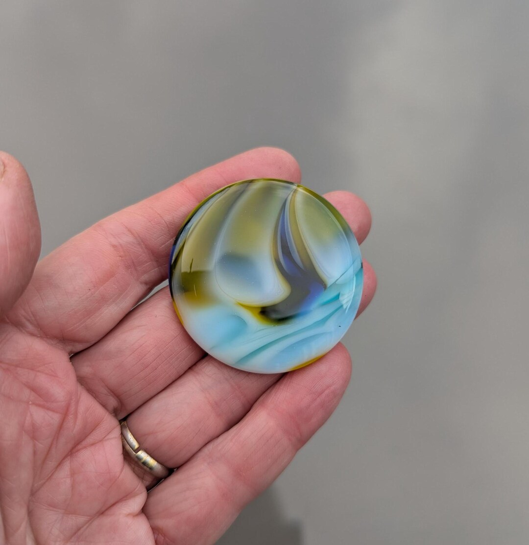 45mm Fused Glass Cabochon, Unique Art Cabochon, Colourful Cabochon ...