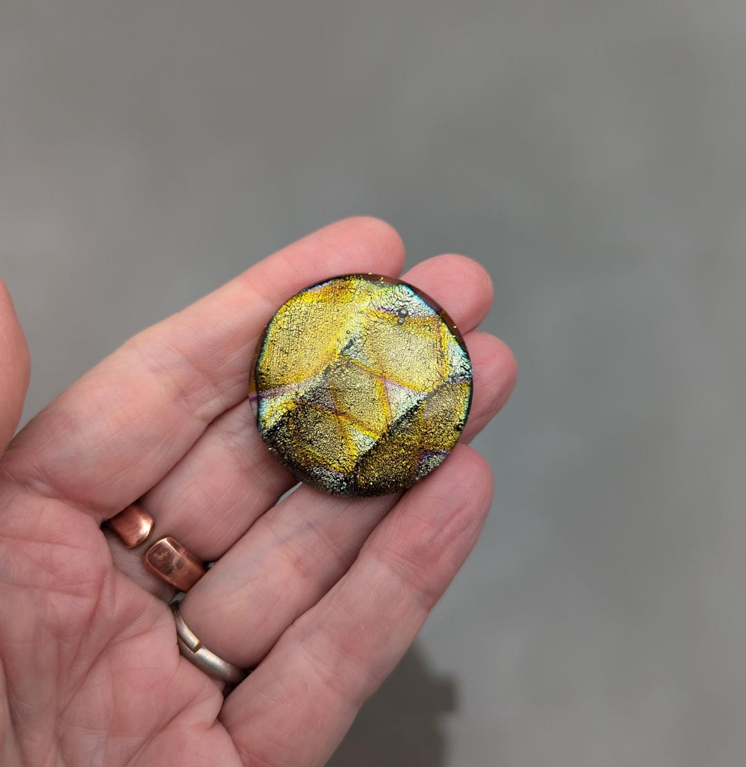 Dichroic Glass Cabochon, 38mm Art Glass Cabochon, Unique Cabochon ...