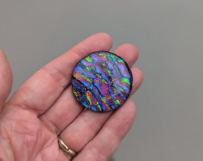 Dichroic Glass Cabochon, 40mm Art Glass Cabochon, Unique Cabochon ...