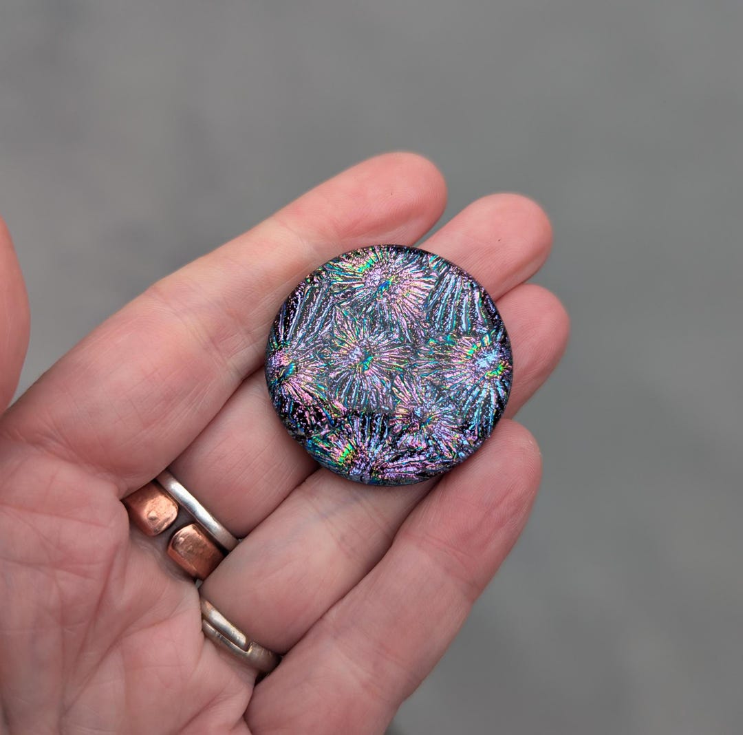 Dichroic Glass Cabochon, 36mm Art Glass Cabochon, Unique Cabochon ...