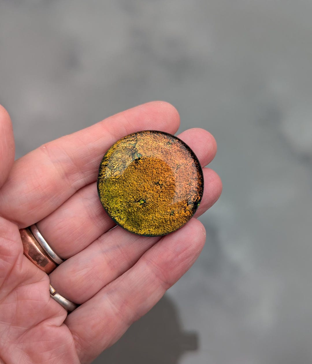 Dichroic Glass Cabochon, 37mm Art Glass Cabochon, Unique Cabochon ...
