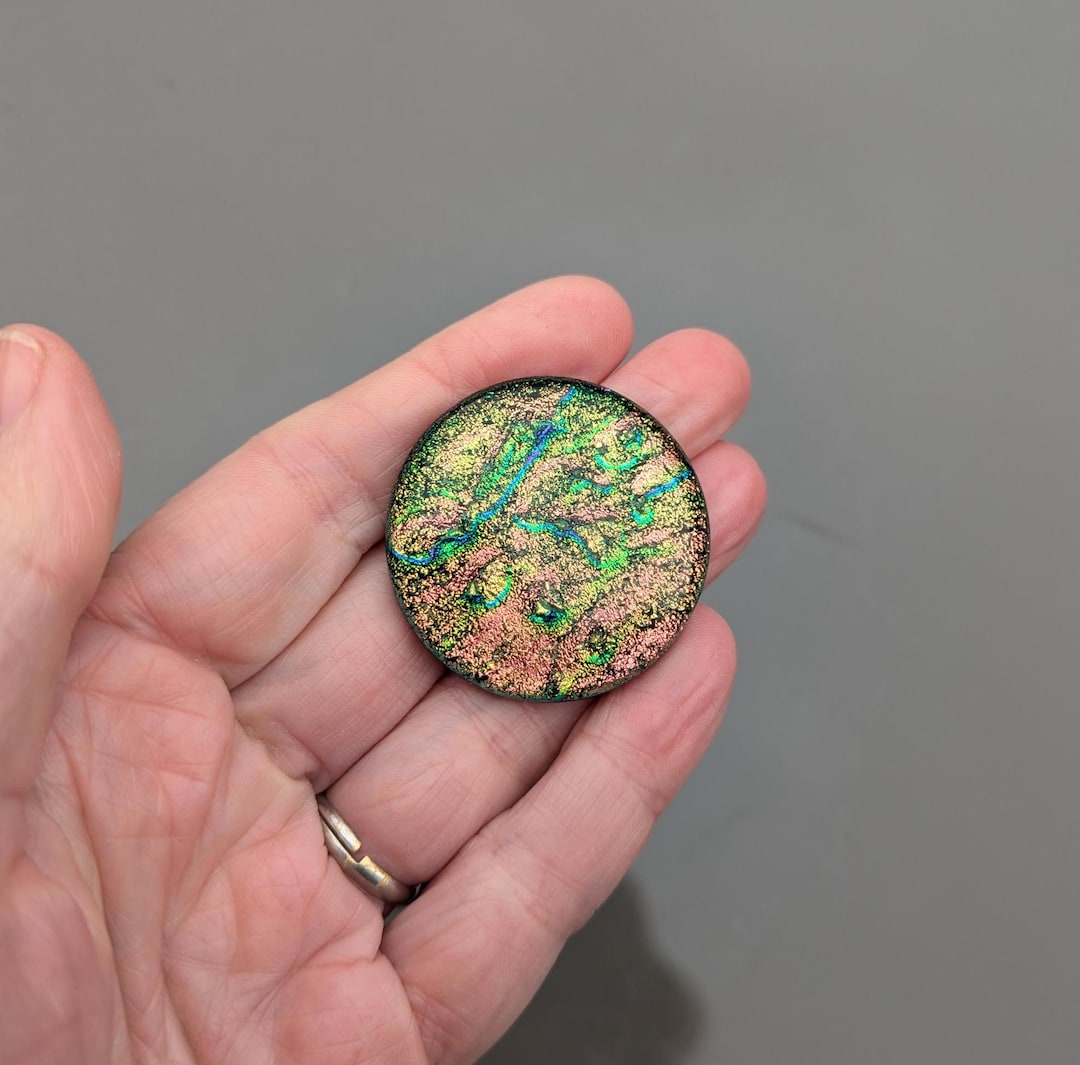 Dichroic Glass Cabochon, 40mm Art Glass Cabochon, Unique Cabochon ...