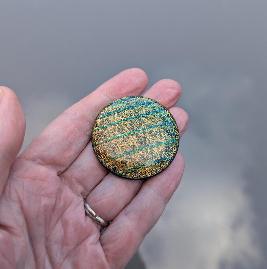 Dichroic Glass Cabochon, 44mm Art Glass Cabochon, Unique Cabochon ...