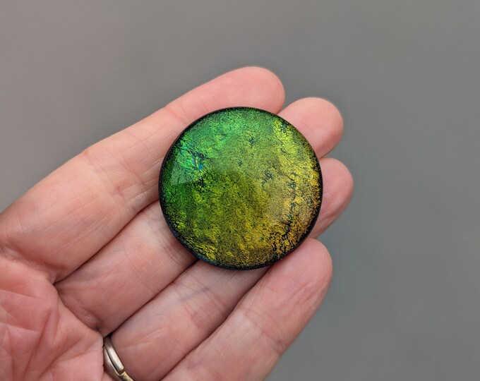Dichroic Glass Cabochon, 38mm Art Glass Cabochon, Unique Cabochon ...