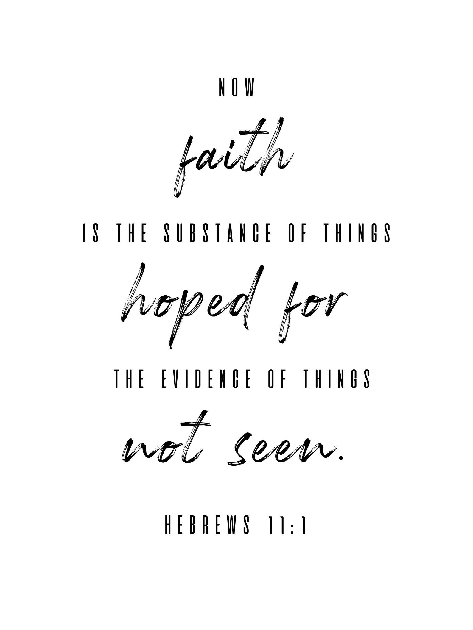 Bible Verse Minimalist Graphic Design Hebrews 11:1 Black and | Etsy