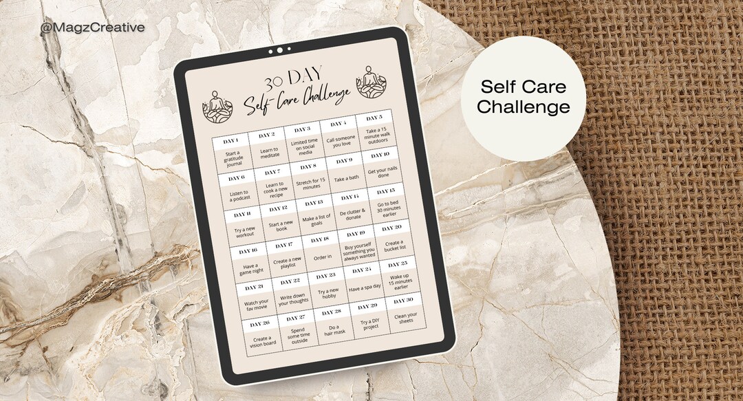 SELF CARE CHALLENGE Planner Printable Worksheet Checklist Routine Daily ...