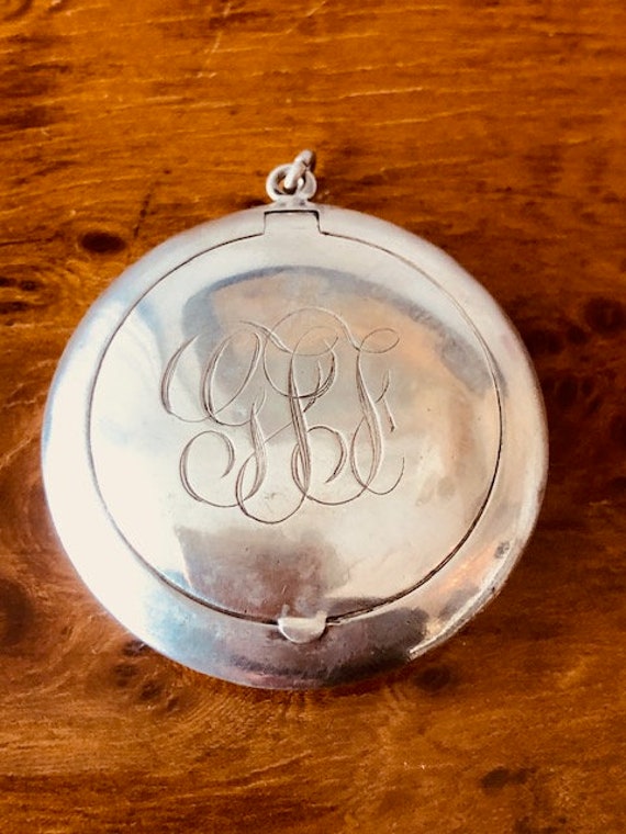 Antique VICTORIAN Silver LOCKET - Mirror, Hair Cont… - Gem