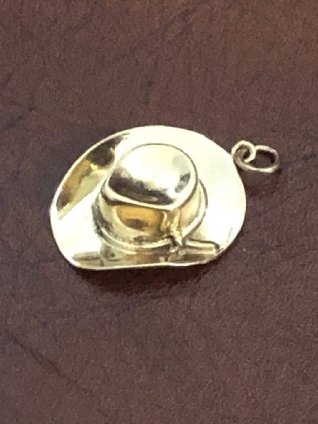 Vintage 14K Yellow Gold COWBOY Hat Pendant/charm - Circa 1980 - - Etsy