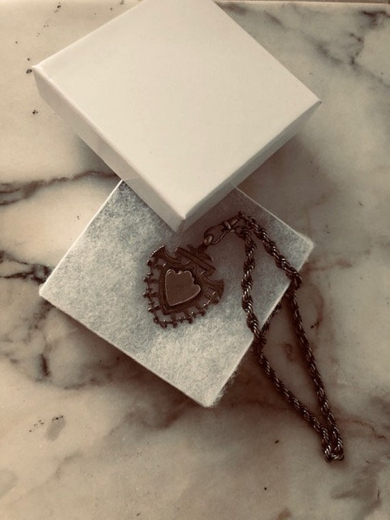 English Victorian Silver FOB, Patina, Anchor Hallmark… - Gem