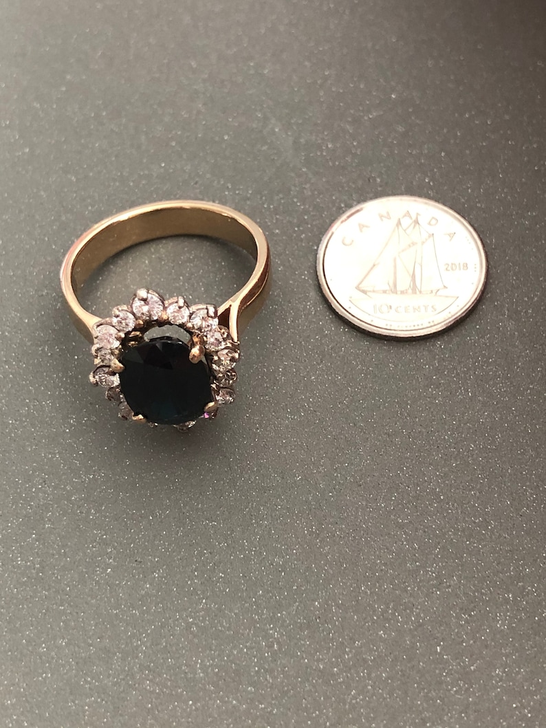 Lady Di Style Engagement Ring Vintage 1981 STUNNER Huge 14K - Etsy