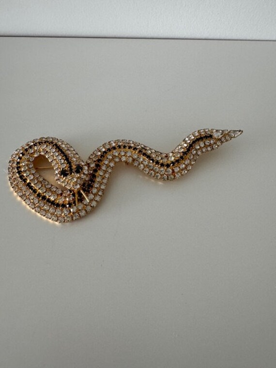 Vintage Circa 1980 Huge Unsigned Snake Pin - Gem