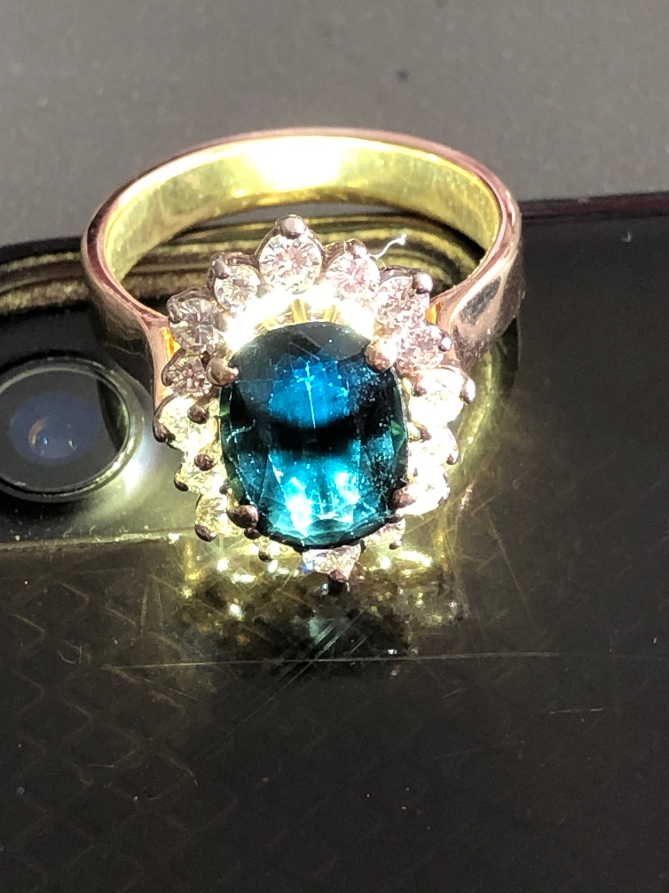 Lady Di Style Engagement Ring Vintage 1981 Huge 14K Gold 3.5 Carats ...