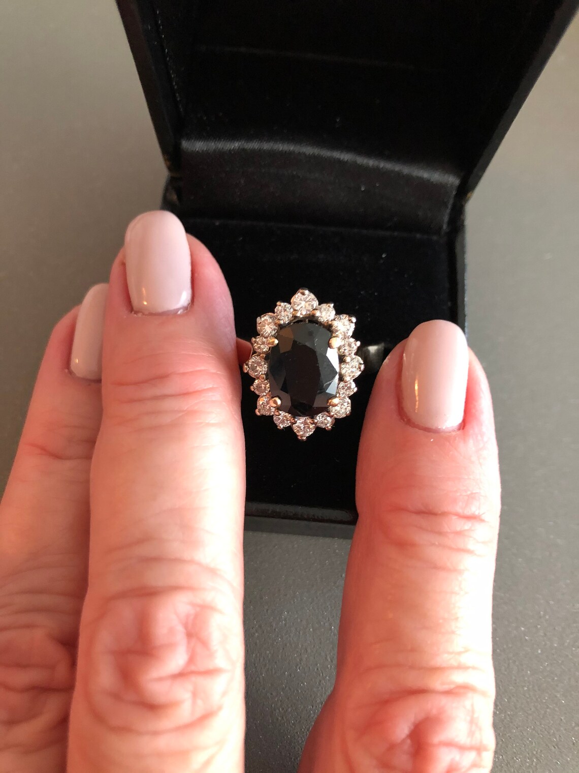 Lady Di Style Engagement Ring Vintage 1981 STUNNER Huge 14K - Etsy