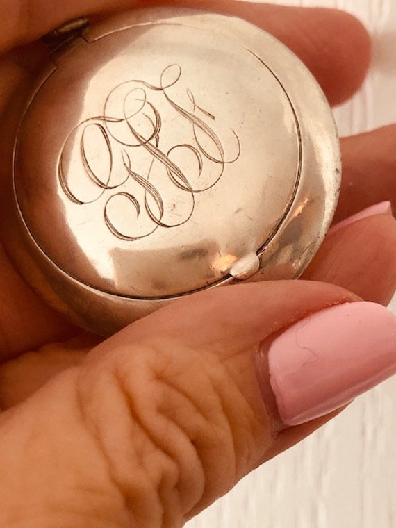 Antique VICTORIAN Silver LOCKET - Mirror, Hair Cont… - Gem