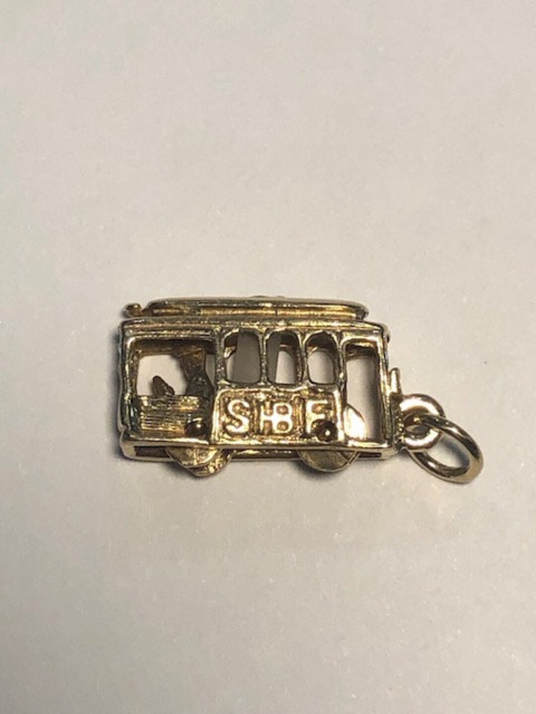 Vintage 1980 14K Yellow Gold CABLE CAR Motion Jewelry Pendant/charm ...