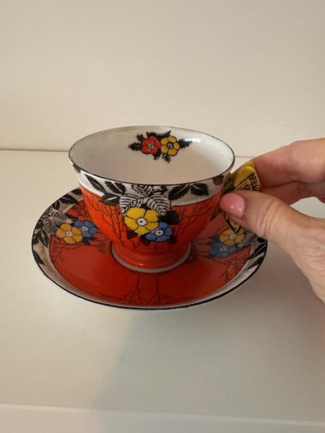 1940 BUTTERFLY Handle TEACUP - Dainty With Vivid Colors - Etsy