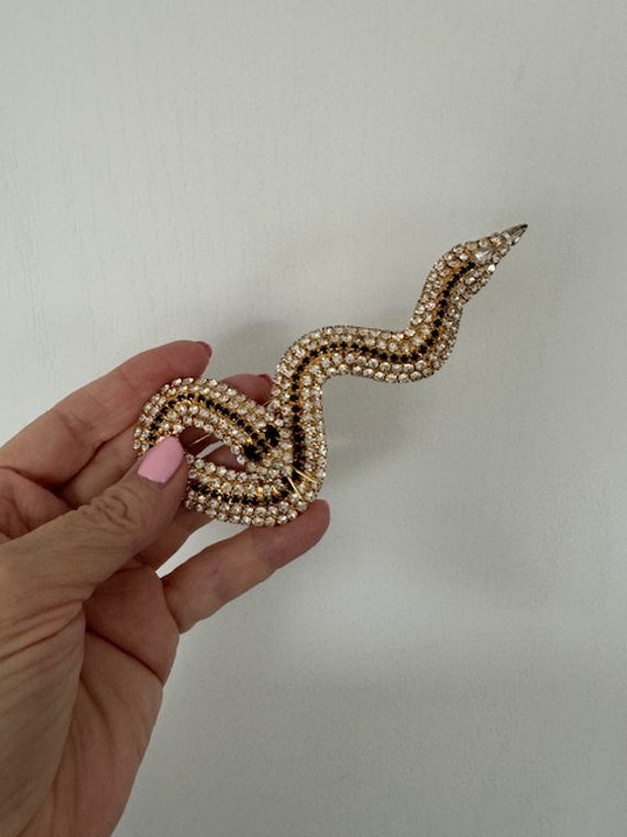 Vintage Circa 1980 Huge Unsigned Snake Pin - Gem
