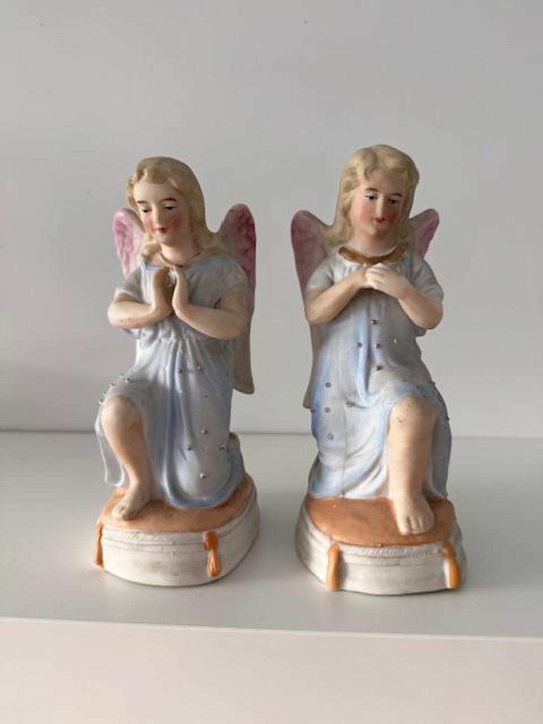 Pair of VICTORIAN Bisque Kneeling ANGELS - Circa 1800's - Etsy