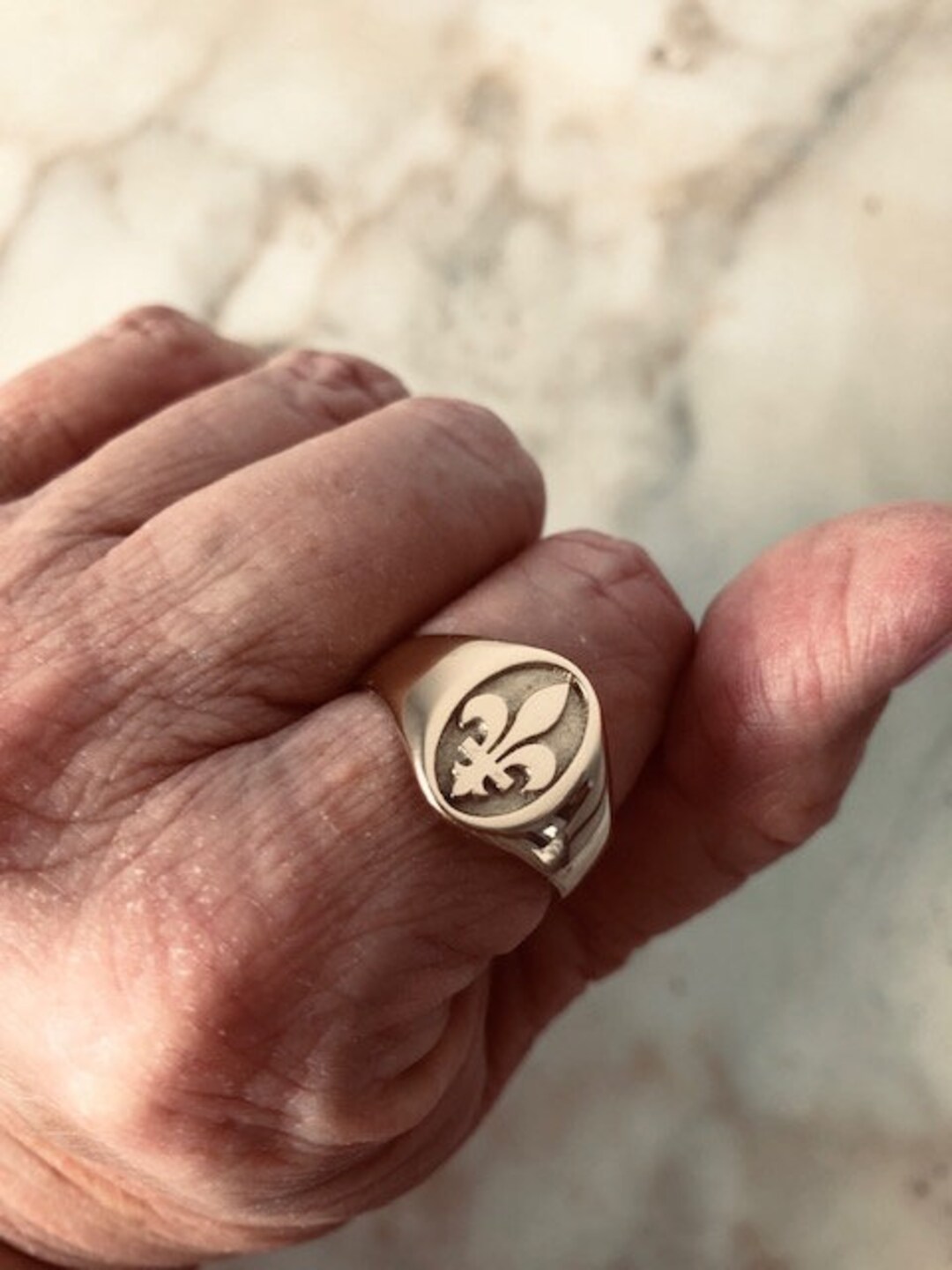 Vintage Fleur De Lys 14K Yellow Gold Ring - Circa 1970 - Size 11 - Etsy