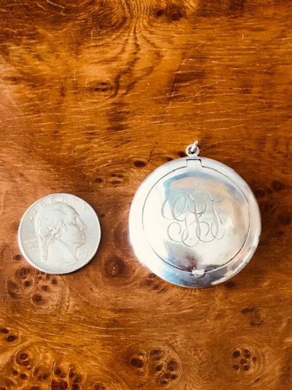 Antique VICTORIAN Silver LOCKET - Mirror, Hair Cont… - Gem