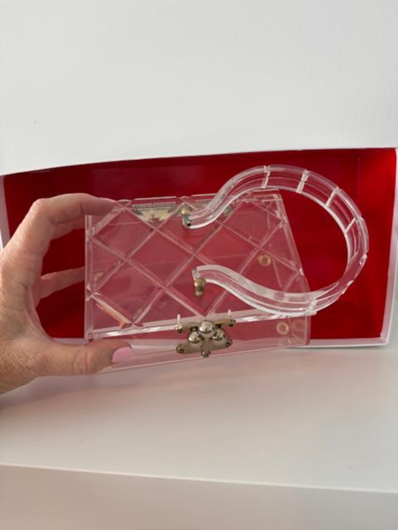 Vintage 1950 CLEAR LUCITE PURSE Near Mint Condition - Etsy