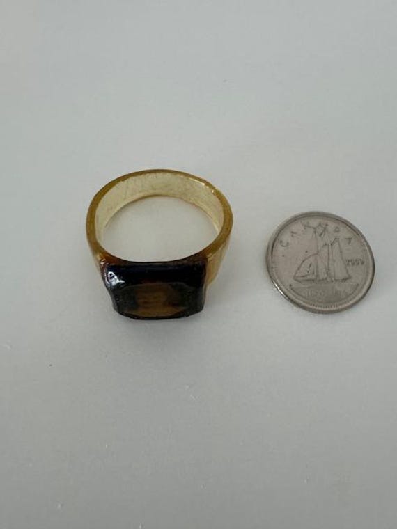RARE Antique Celluloid PRISON Ring with sweetheart ph… - Gem