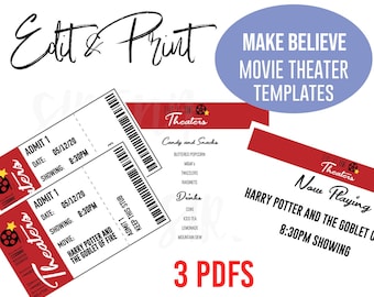 Movie Theater Menu - Etsy