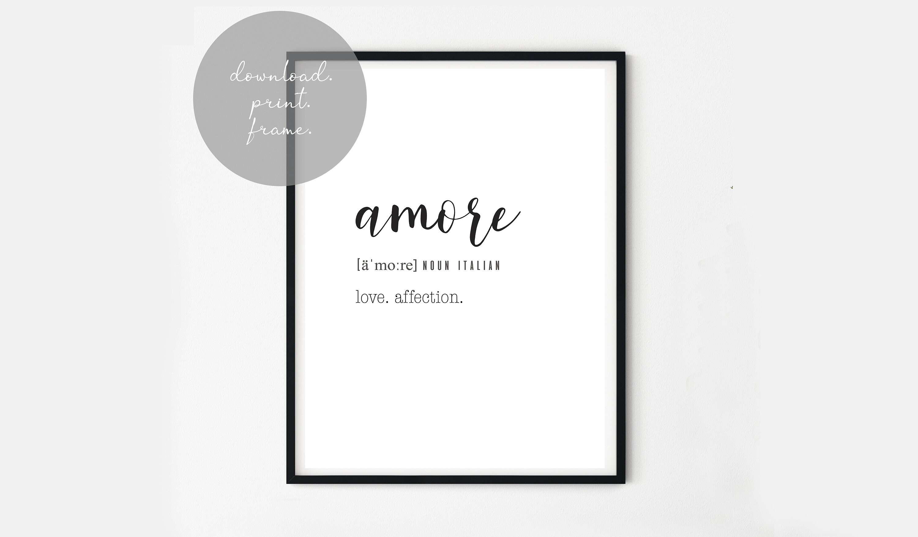 Amore Definition Print, Printable Wall Art, Digital Download, Poster ...