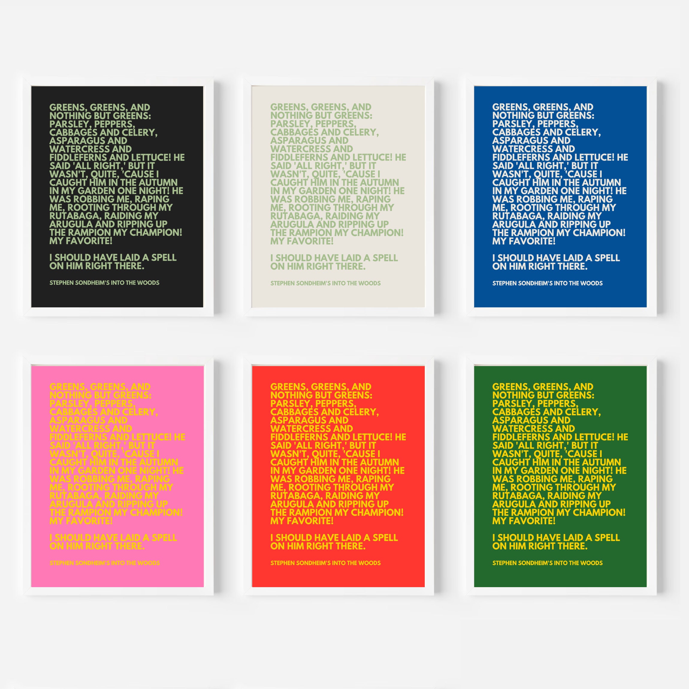 Broadway Lyric Print - Stephen Sondheim - Into the Woods, Quotes, Rap ...