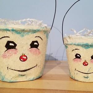 Vintage-style Snowman Bucket | Etsy