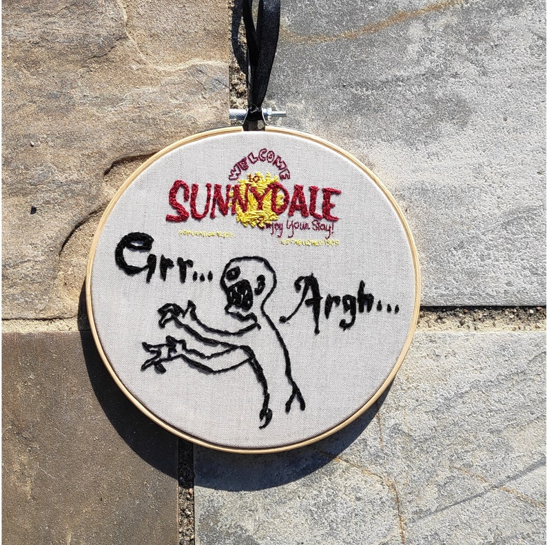 Buffy the Vampire Slayer Grr Argh Embroidered Hoop Art 7, Mutant Enemy ...