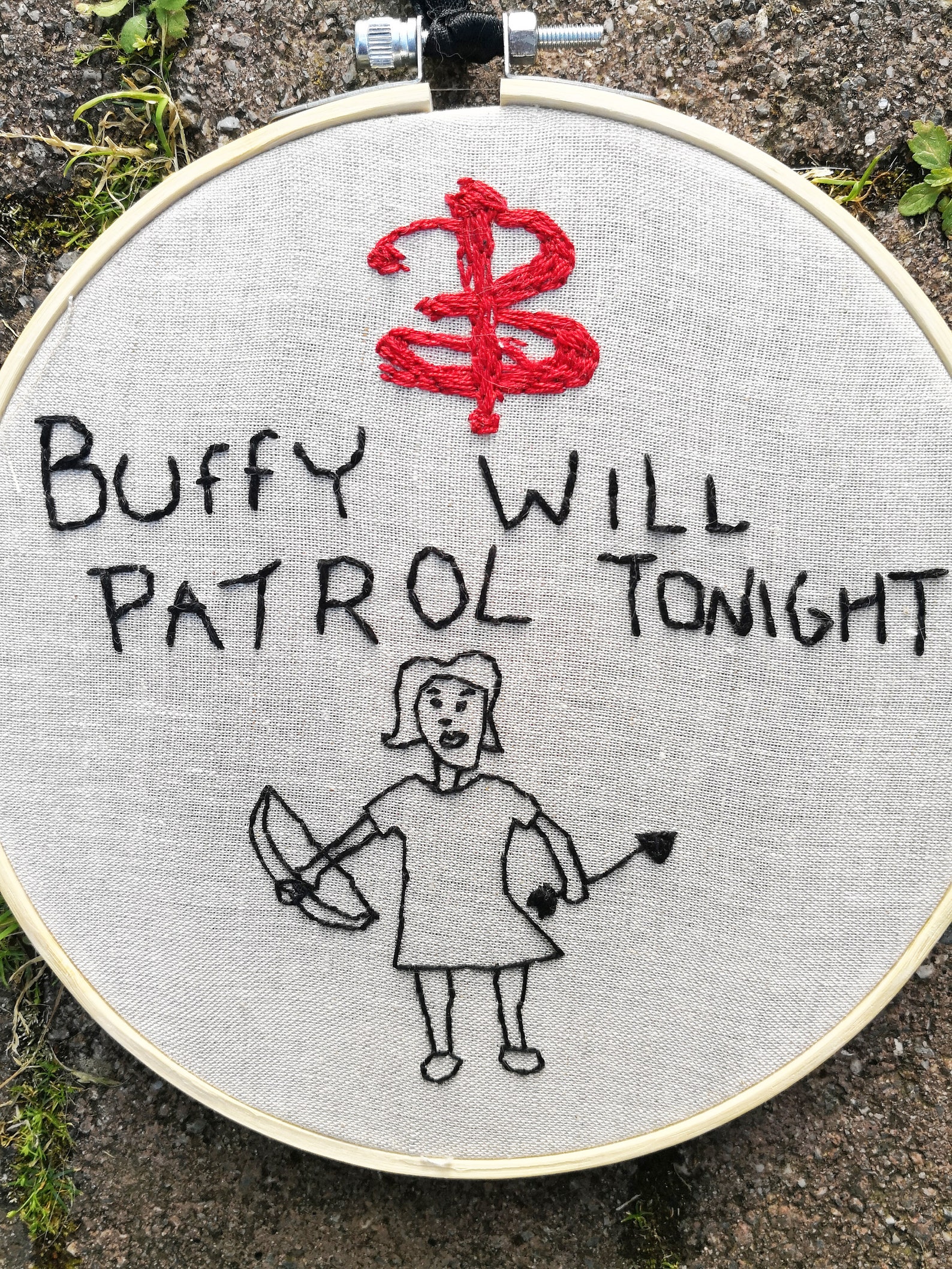 Buffy the Vampire Slayer Hand Embroidered Hoop Art 7", Buffy Will ...