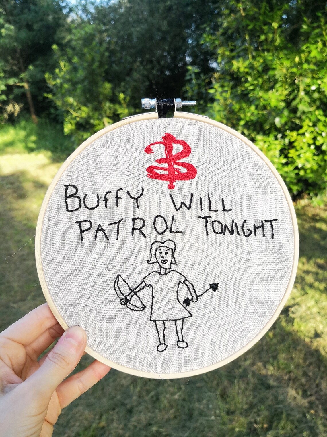 Buffy the Vampire Slayer Hand Embroidered Hoop Art 7", Buffy Will ...