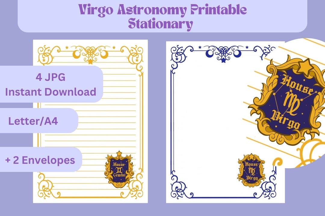 Virgo Zodiac Sign Astrology Horoscope Printable Stationery /printable ...