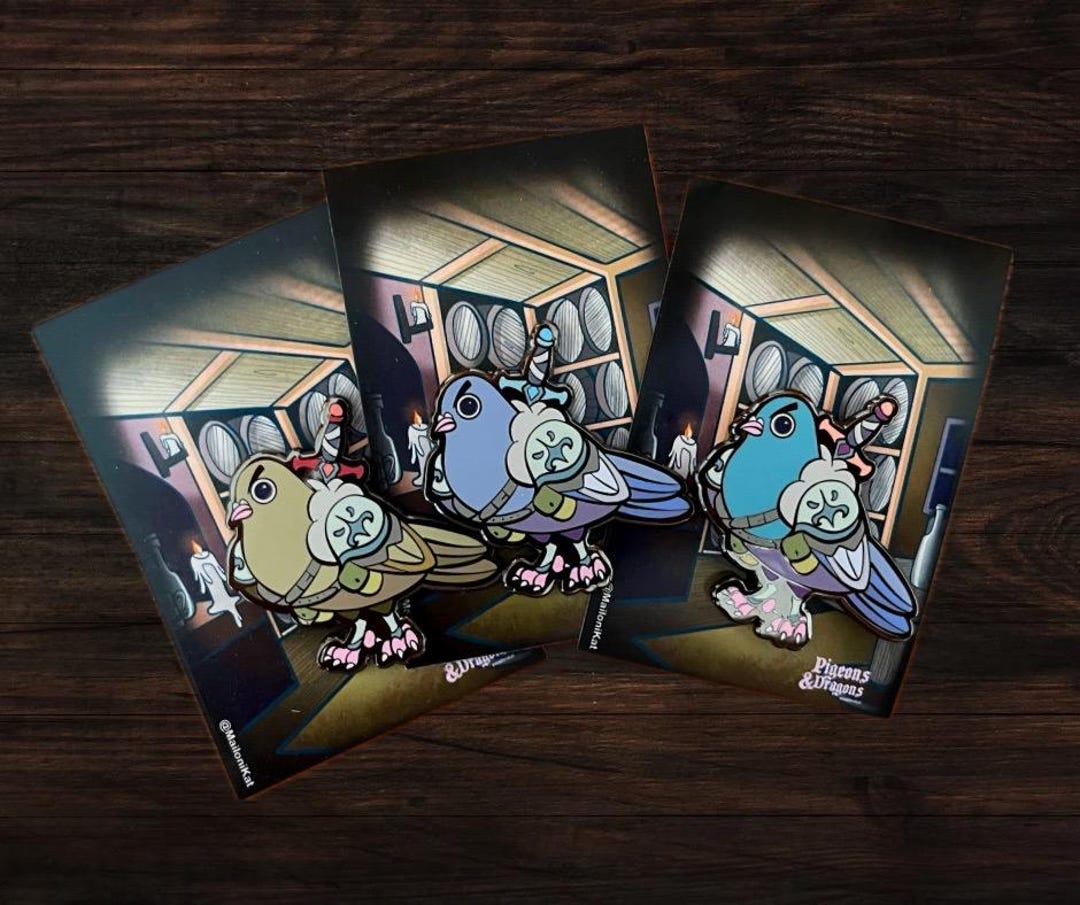 Pigeon Barbarian Hard Enamel Pin (dnd, Bird, Dove, Knight ) - Etsy