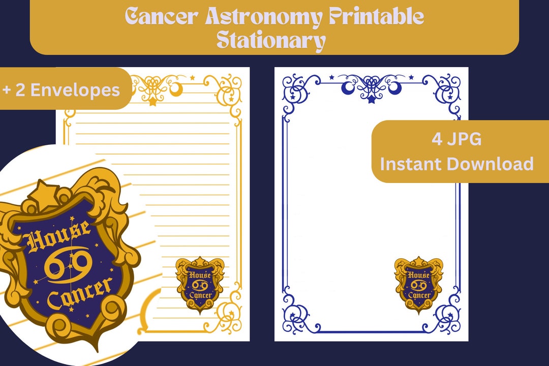 Cancer Zodiac Sign Astrology Horoscope Printable Stationery /printable ...